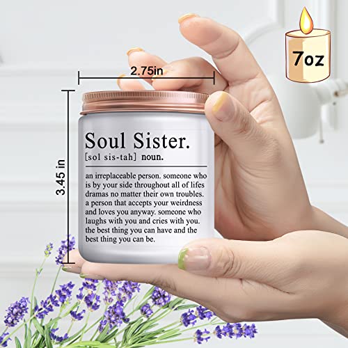 Sister Gifts from Sister, Funny Women Gifts for Sister in Law Christmas&Thanksgiving Mothers Day Birthday Gift for Soul Sister Mom BFF Boss Colleague Friend Present Lavender Candle