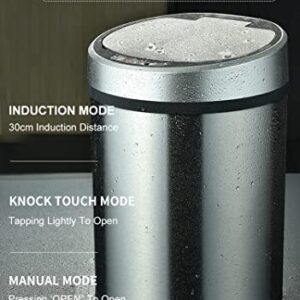 TekMango 12L Automatic Smart Sensor Trash Can Stainless Steel Touchless Dustbin