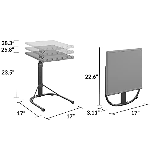 COSCO Multi-Functional Personal Activity Table, Adjustable Height, Portable Workspace, for Snacking & Homework, Compact Fold, Space Saving, Gray