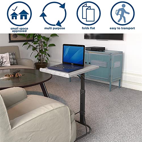 COSCO Multi-Functional Personal Activity Table, Adjustable Height, Portable Workspace, for Snacking & Homework, Compact Fold, Space Saving, Gray