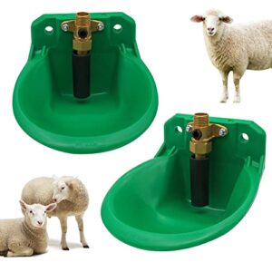 minyulua 2pcs automatic waterer bowl sheep goats drinking bowl farm feeding water bowl dispenser plastic drinking trough livestock supply for piglet cattle dog, green