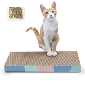 wdtkptxl cat scratcher cardboard cat scratch pad reversible cat scratching mat for indoor cats with catnip