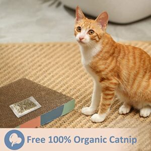 WDTKPTXL Cat Scratcher Cardboard Cat Scratch Pad Reversible Cat Scratching Mat for Indoor Cats with Catnip