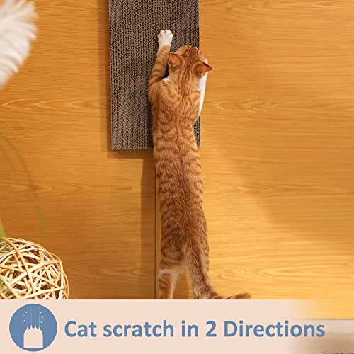 WDTKPTXL Cat Scratcher Cardboard Cat Scratch Pad Reversible Cat Scratching Mat for Indoor Cats with Catnip