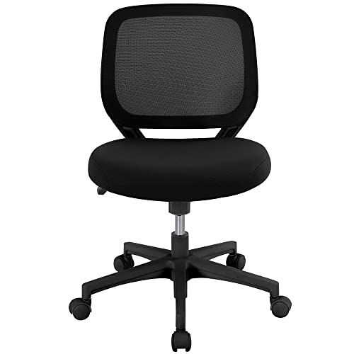 Realspace® Adley Mesh/Fabric Low-Back Task Chair, Black, BIFMA Certified