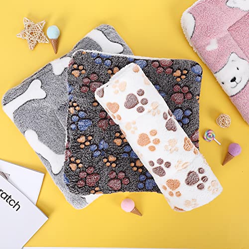 4pcs Rabbit Beds Guinea Pig Beds Winter Warm Fluffy Washable Mats Small Animal Beds for Bunny Hamster Guinea Pig Squirrel Hedgehog Chinchilla 12 x 12inch