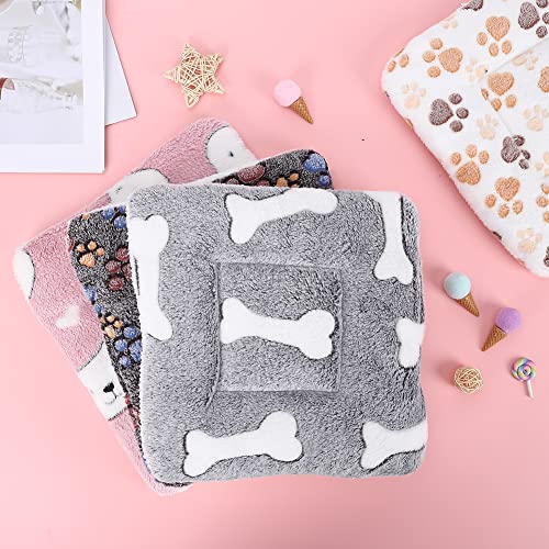 4pcs Rabbit Beds Guinea Pig Beds Winter Warm Fluffy Washable Mats Small Animal Beds for Bunny Hamster Guinea Pig Squirrel Hedgehog Chinchilla 12 x 12inch