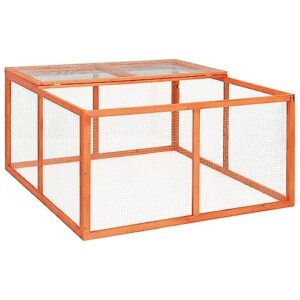 vidaxl rabbit hutch 48.8"x47.2"x23.6" solid firwood