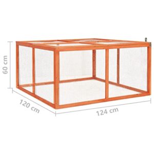 vidaXL Rabbit Hutch 48.8"x47.2"x23.6" Solid Firwood