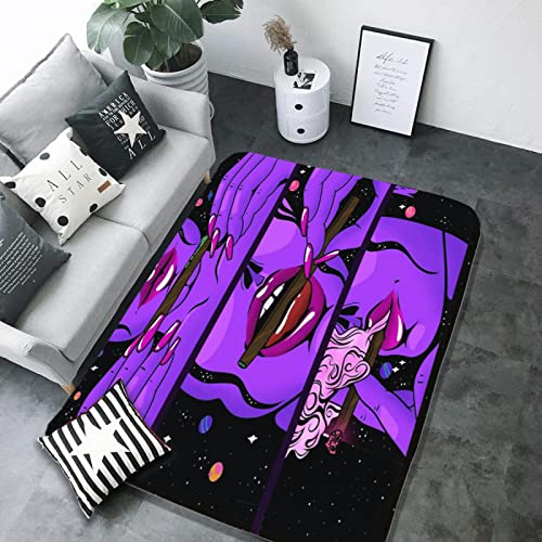 ZGH 3x5 Ft Super Soft Indoor Modern Area Rug Rugs for Living Room Bedroom Psychedelic Smoke Cool Girl 60x39 Inch Rug