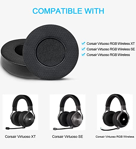 Virtuoso RGB Wireless XT/Virtuoso RGB Wireless SE Earpads Upgrade Ear Cushions Pads Cooling Gel Earcups Replacement for Corsair Virtuoso XT/Corsair Virtuoso SE/Corsair Virtuoso RGB Wireless Headset