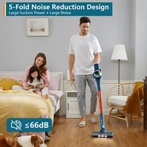 ORFELD Cordless Vacuum Cleaner with LED Display, Cordless Stick Vacuum with 28000Pa Powerful Suction, 50Mins Runtime, 6 in 1 Stand-Up Design and Quiet Vacuum for Carpet Hard Floor Pet Hair