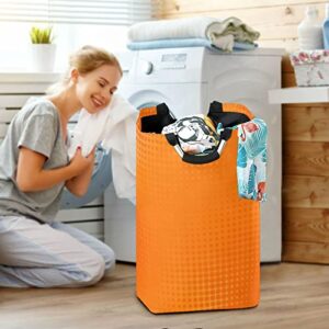 Kigai Laundry Basket Orange Dotted Line Laundry Hamper Portable Collapsible Laundry Baskets Round Dirty Clothes Basket Toy Baskets Storage 50L