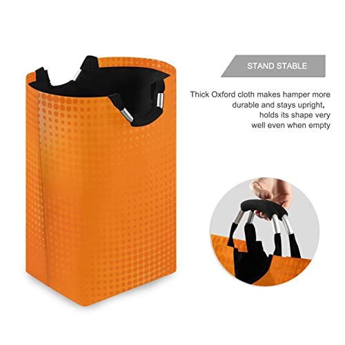 Kigai Laundry Basket Orange Dotted Line Laundry Hamper Portable Collapsible Laundry Baskets Round Dirty Clothes Basket Toy Baskets Storage 50L