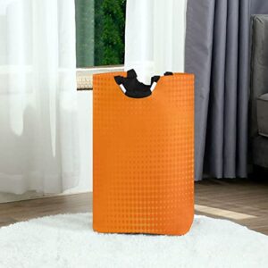 Kigai Laundry Basket Orange Dotted Line Laundry Hamper Portable Collapsible Laundry Baskets Round Dirty Clothes Basket Toy Baskets Storage 50L