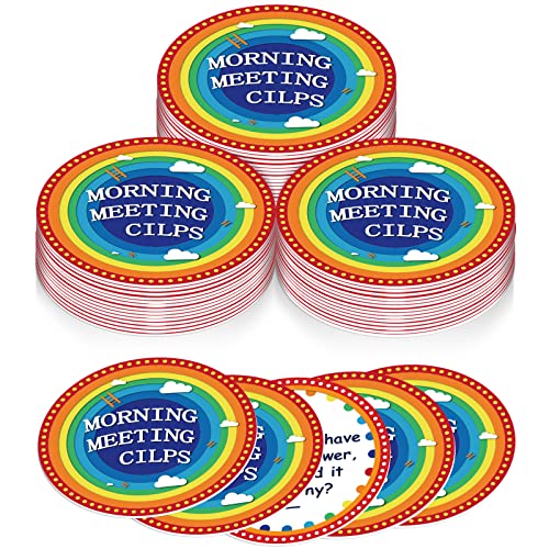 ABCxGOOD 50 Morning Meeting Chips for Student - Conversation Starters for PreK-2nd gr Classroom - Morning Meeting Classroom Set Cards for Question Ideas and Icebreaker Activity