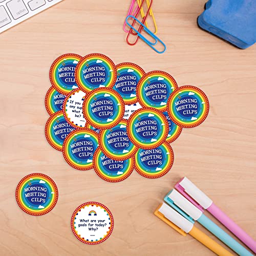 ABCxGOOD 50 Morning Meeting Chips for Student - Conversation Starters for PreK-2nd gr Classroom - Morning Meeting Classroom Set Cards for Question Ideas and Icebreaker Activity