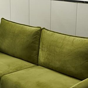 Bonrcea Modern Sofa Tufted Couch Love Seats, Army Green