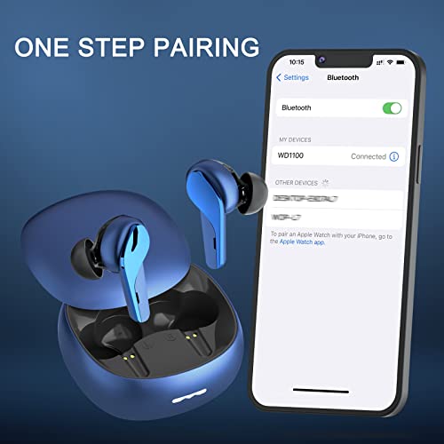 Damipow Triple Driver Hi-Res Audio Wireless Earbuds, Sound Buds Comfortable in-Ear Headphones with High Resolution, Bass Driven Sound, MEMS Mic, High Fidelity for Audiophile - Phantom Blue