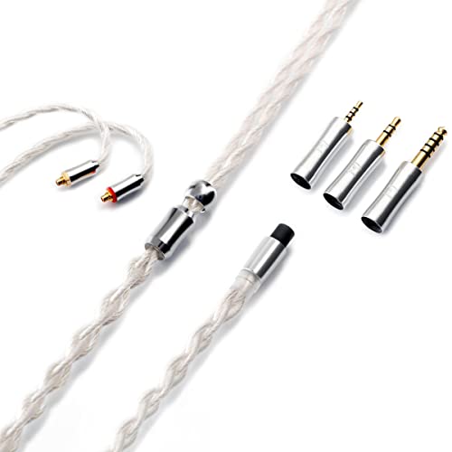 HiFiGo QoA Rum Silver Plated OCC Earphone Cable, 4-pin 6N OCC& OCC Cable for MMCX / 0.78mm (for MMCX)