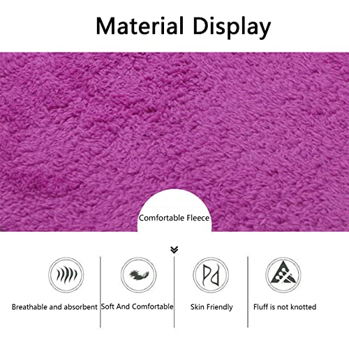 30 Pcs Interlocking Foam Mats,Plush Puzzle Floor Mat,Interlocking Floor Carpet Tiles with Border,Shaggy Area Rug for Bedroom,12X12 Inch,Pink+Purple