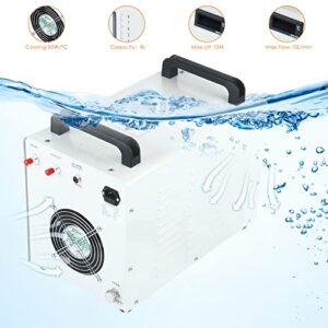 DasMarine CW-3000 Water Chiller,8L Industrial Water Chiller,Thermolysis Type Water Cooling Chiller Machine,110V Economic Water Cooling Equipment for 60W 80W Laser Engraving Machine