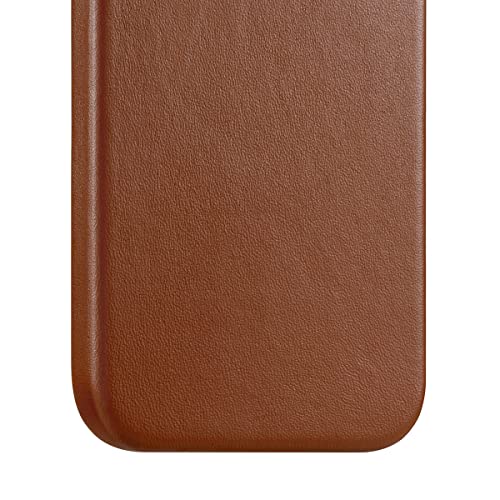 Docco Jette Designed for iPhone 13 Pro Leather Case Compatible with MagSafe, Italian Genuine Leather Case for Apple iPhone 13 Pro,Built-in Magnets for MagSafe Charging-Brown