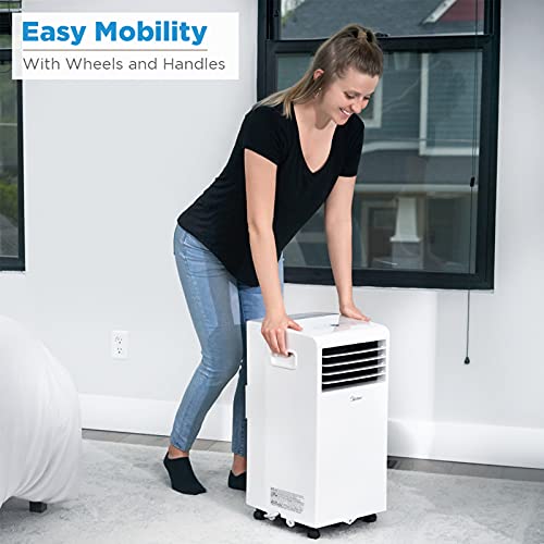 Midea 6,000 BTU ASHRAE (5,000 BTU SACC) Portable Air Conditioner, Cools up to 150 Sq. Ft., with Dehumidifier & Fan mode, Easy- to-use Remote Control & Window Installation Kit Included