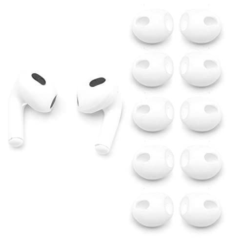 Yutoner Airpods Earpods Covers Anti-Slip Silicone Soft Sport Covers Accessories for AirPods 3 Earbud AirPods Ear Tips 5 Pairs (White)