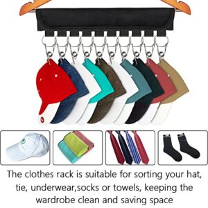 TOPMEET Hat Organizer for Baseball Caps Storage,10 Stainless Steel Clips Holder for Hanger, Cap Rack/Hat Shelf Fit Closet,Door,Wall - 2 Pack