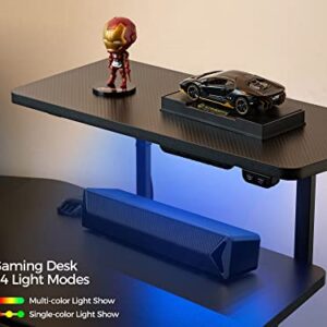 EUREKA ERGONOMIC Wing-Shaped Music Studio Desk 72" Large Gaming Desk with Led Lights Keyboard Tray Tower Holder for Streaming