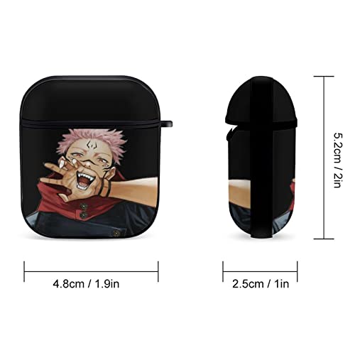 Anime Print Case for AirPods Case Cover Shockproof Wireless Charging Protective Hard Skin with Keychain Compatiable with AirPods 2 & 1