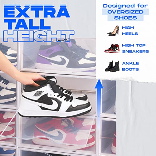 Shoe Boxes Clear Plastic Stackable, Clear Shoe Boxes Stackable, Shoe Organizer for Closet Shoe Storage Boxes, Shoe Box Sneaker Storage, Plastic Shoe Boxes With Lids, Shoe Display Case Shoe Containers