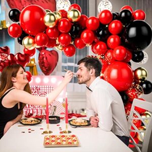 Red Black and Gold Balloon Garland Kit for Baby Shower, Wedding, Birthday, Graduation Party