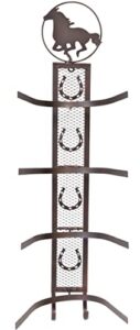 bestgiftever rustic western country metal horse 4 cowboy hat rack wall mounted/over the door holder