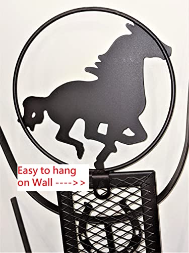 BestGiftEver Rustic Western Country Metal Horse 4 Cowboy Hat Rack Wall Mounted/Over The Door Holder