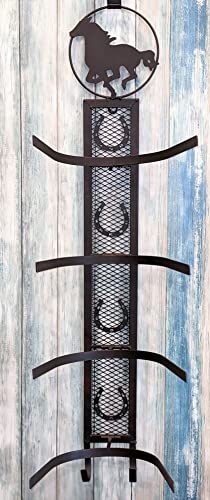 BestGiftEver Rustic Western Country Metal Horse 4 Cowboy Hat Rack Wall Mounted/Over The Door Holder