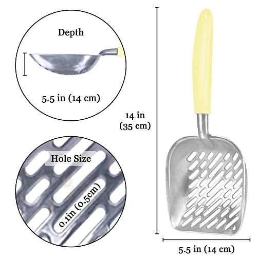 SunGrow Large Cat Litter Scoop, Life Transforming Cat Scooper, Reduces Hand Fatigue, Saves Clear Litter, Makes Scooping Faster and Easier