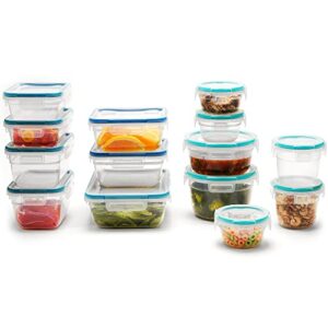 snapware total solutions 28-pc plastic food storage container set, pantry organization and storage, meal prep containers