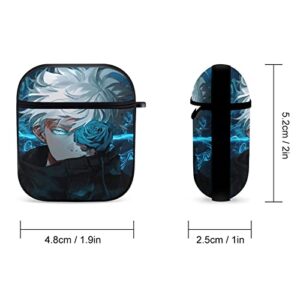 Anime Print Case for AirPods Case Cover Shockproof Wireless Charging Protective Hard Skin with Keychain Compatiable with AirPods 2 & 1