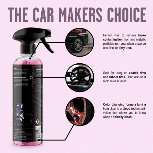 Detroit Surface Care Vampire Wheel Cleaner - Strongest Wheel Cleaning Spray - Brake Dust Remover - Safe On Clear Coated, Plasti Dipped and Chrome Wheels