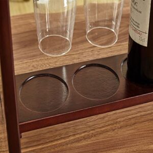 Wine Racks With Wine Glass Holder. 6 Bottles With 10 Wine Glasses .Wine Organizer Stand Storage Holder.Solid Wood Wine Racks Countertop,FreeStanding Wine BarRack For Home Kitchen/Dining Room.