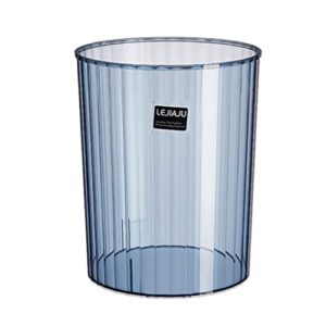 zerodeko clear trash can plastic wastebasket round garbage container bin small trash bin for home bathroom bedroom kitchen college dorm office craft room blue