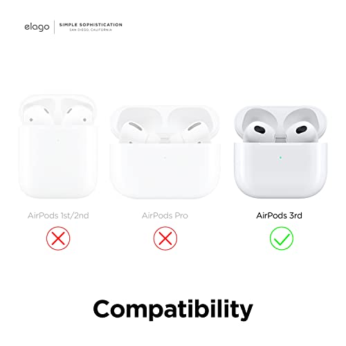 elago Floppy Disk Case Compatible with AirPods 3rd Generation Case - Compatible with AirPods 3 Case Cover, Carabiner Included, Shock Resistant, Full Protection, Supports Wireless Charging (Dark Grey)