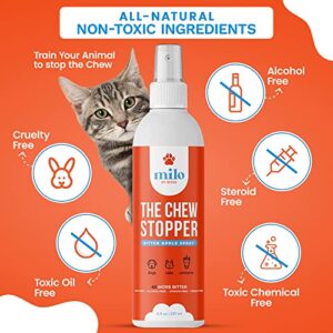 Milo by Bone Bitter Apple Spray for Dogs to Stop Chewing | Non-Toxic, Safe & Alcohol-Free | No Chew Spray for Dogs | Extreme Bitter Formula | Indoor & Outdoor Use