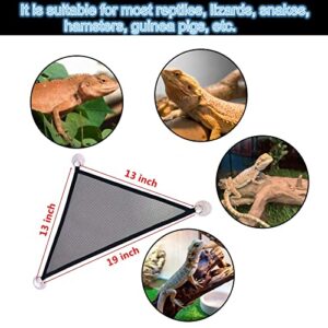 Magnoloran 4 Pack Bearded Dragon Lizard Hammock Reptile Swing Hanging Bed Lounger Breathable Mesh Hammock Habitat with Suction Cup Suitable for Iguanas, Anoles, Geckos, Snakes, Chameleon