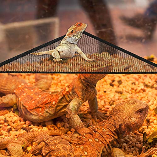 Magnoloran 4 Pack Bearded Dragon Lizard Hammock Reptile Swing Hanging Bed Lounger Breathable Mesh Hammock Habitat with Suction Cup Suitable for Iguanas, Anoles, Geckos, Snakes, Chameleon