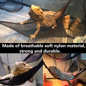 Magnoloran 4 Pack Bearded Dragon Lizard Hammock Reptile Swing Hanging Bed Lounger Breathable Mesh Hammock Habitat with Suction Cup Suitable for Iguanas, Anoles, Geckos, Snakes, Chameleon