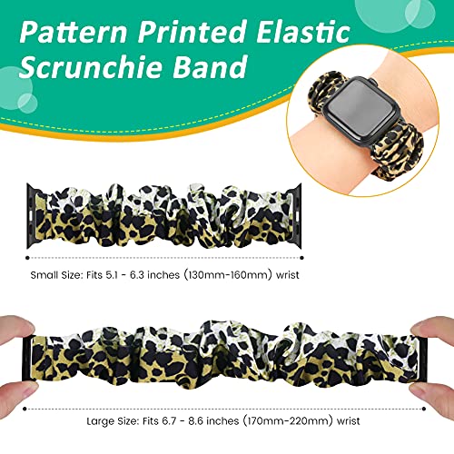 Fimpressiont 10 Packs Compatible with Apple Watch Bands Scrunchies 38mm 40mm 41mm 42 mm 44mm 45mm Women Girls Cute Cloth Pattern Printed Fabric Wristbands Straps Band for iWatch Series 8/7/6/5/4/3/2/SE