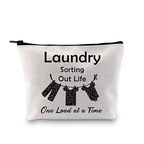 JXGZSO Funny Quote Saying Gift Sorting Out Life One Load At A Time Toiletry Travel Bag Laundry Lover Gift Laundry Organizer